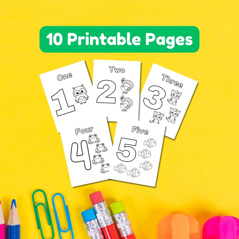 Number Coloring Pages | 10 Printable Activity Sheets | Numbers 1-10 ...