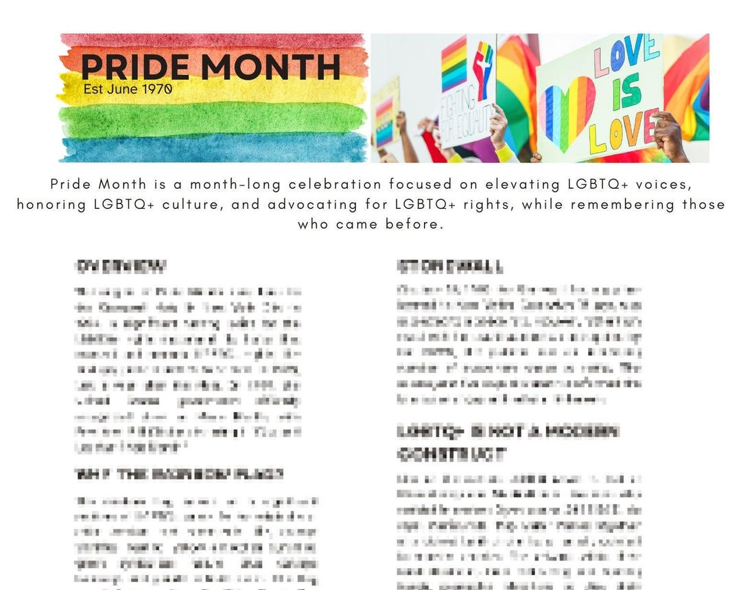 One Pager - Pride Month (june) - Etsy