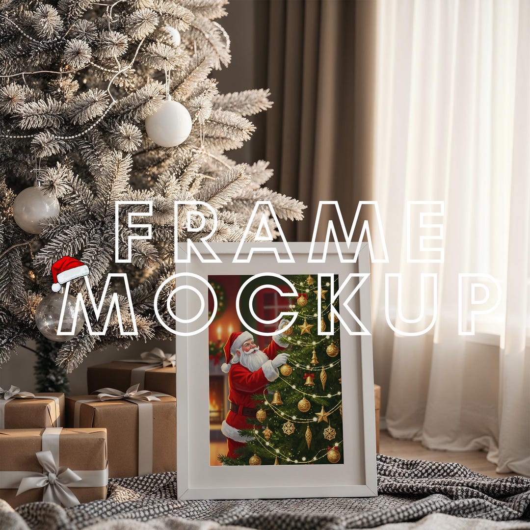 Christmas Poster Mockup | Winter Holiday Decor (PSD & JPG) - Etsy