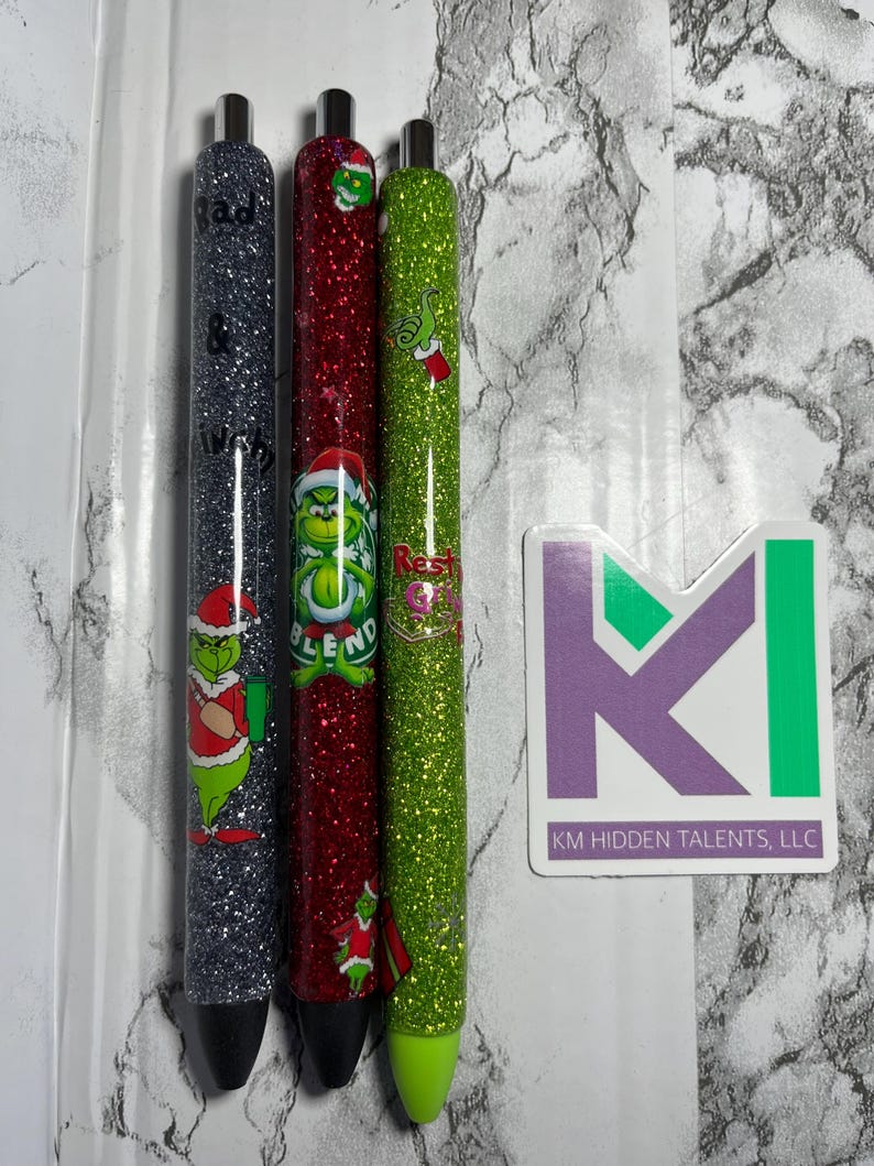 Grinch Inkjoy Pen | Christmas Holiday Character, Smooth Writing - Etsy