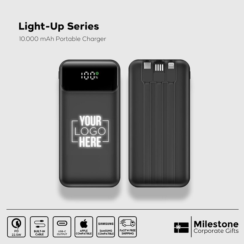 Personalized Corporate Gift Box, Custom Portable Charger, Wireless ...