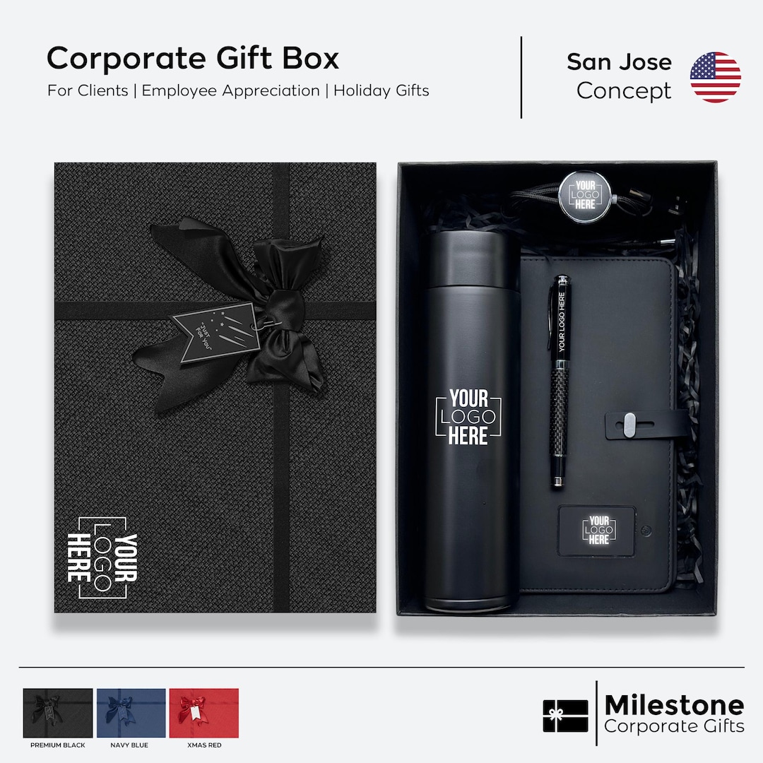 M-73, Personalized Corporate Holiday Box Gift Box, Company Logo Gift ...