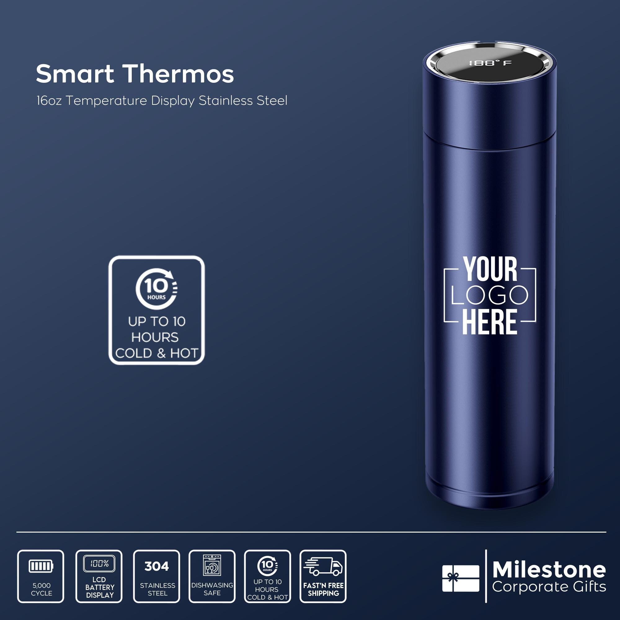 Personalized Smart Temperature Display Thermos, Custom Corporate Gift ...