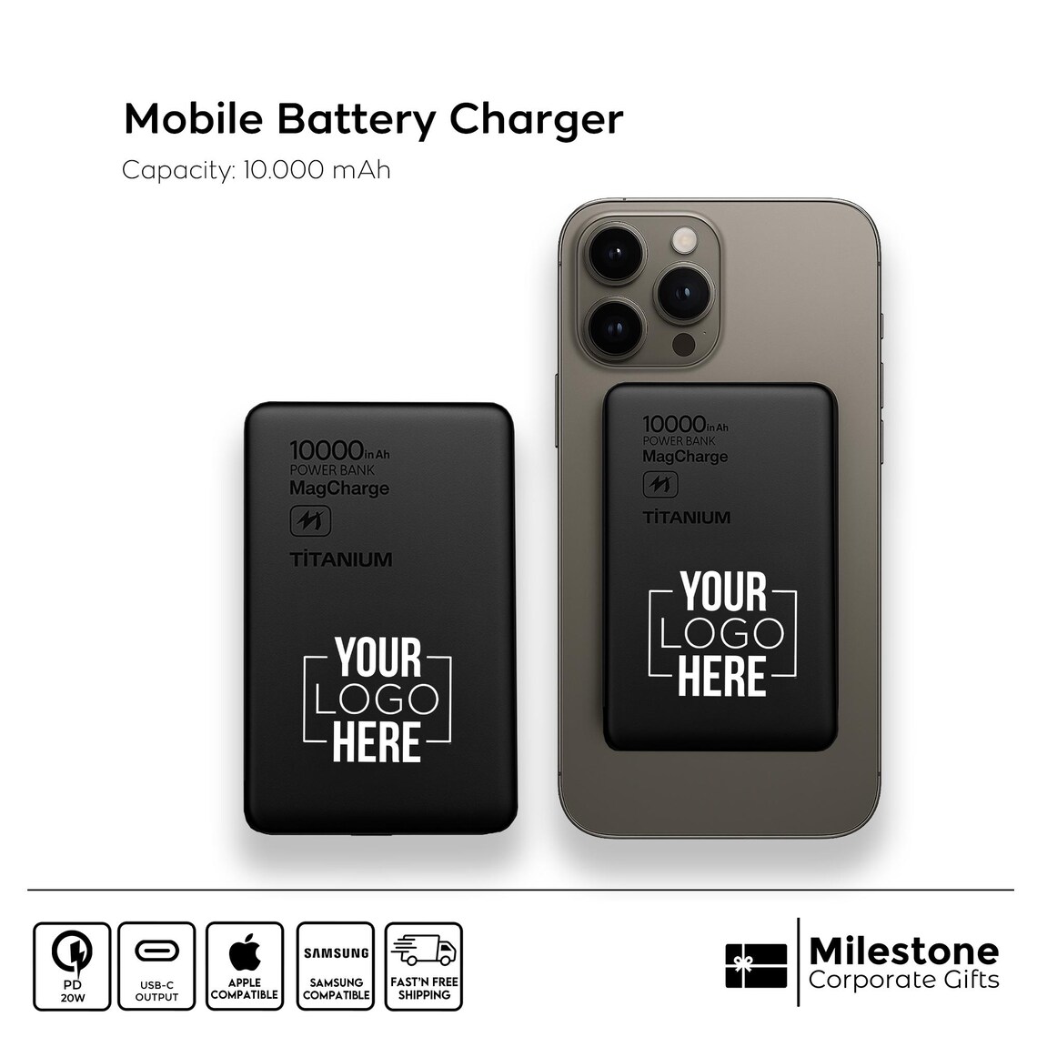 PWB-5, Personalized Portable Charger, Bulk Order Battery Pack, Company ...