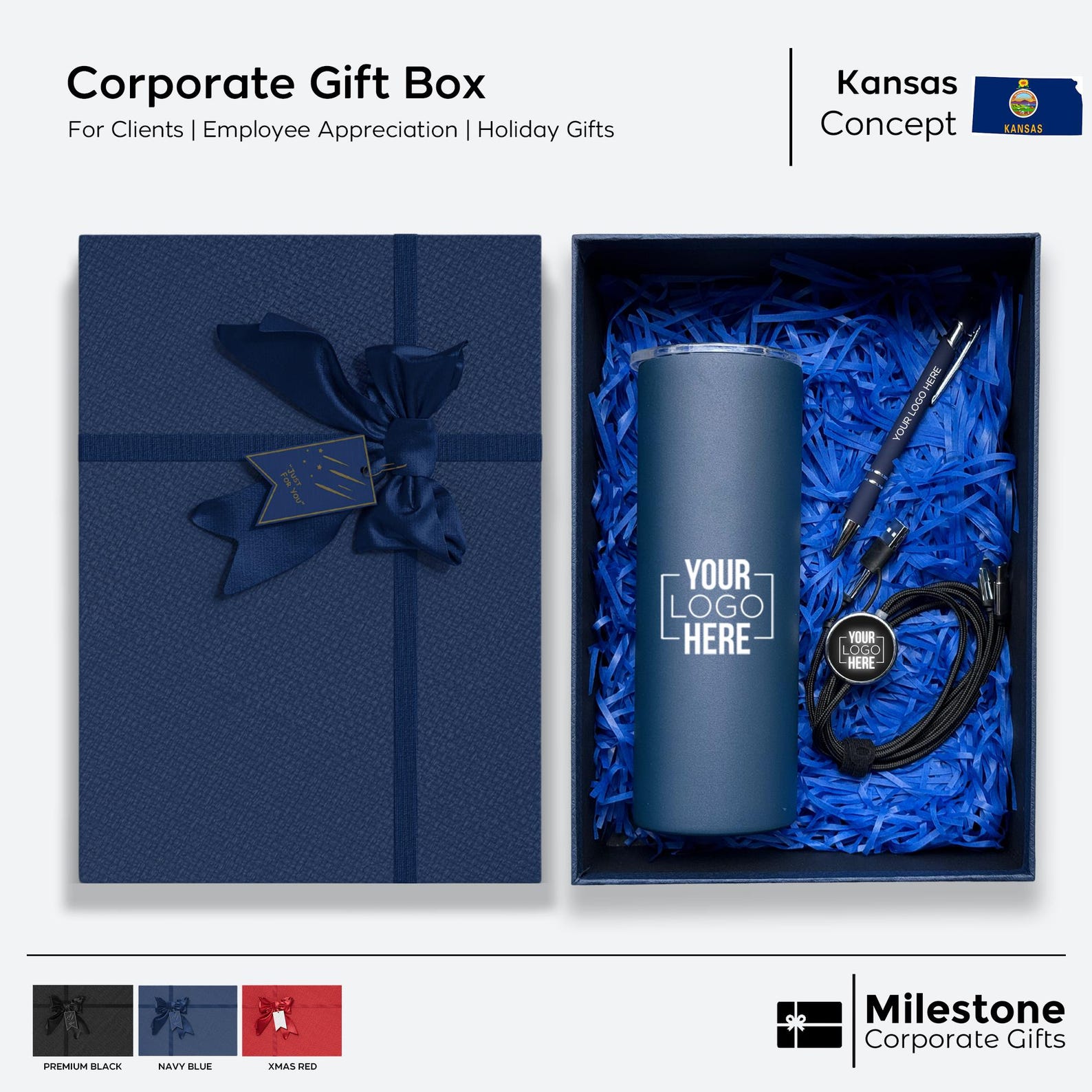 M-51, Personalized Corporate Holiday Box Gift Box, Company Logo Gift ...