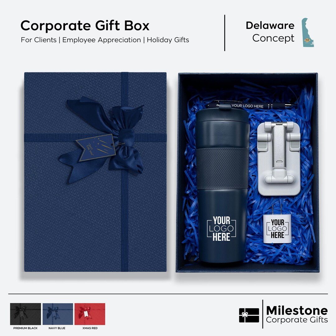 Corporate Logo Gift Box, Custom Logo Holiday Gift Box, Employee ...