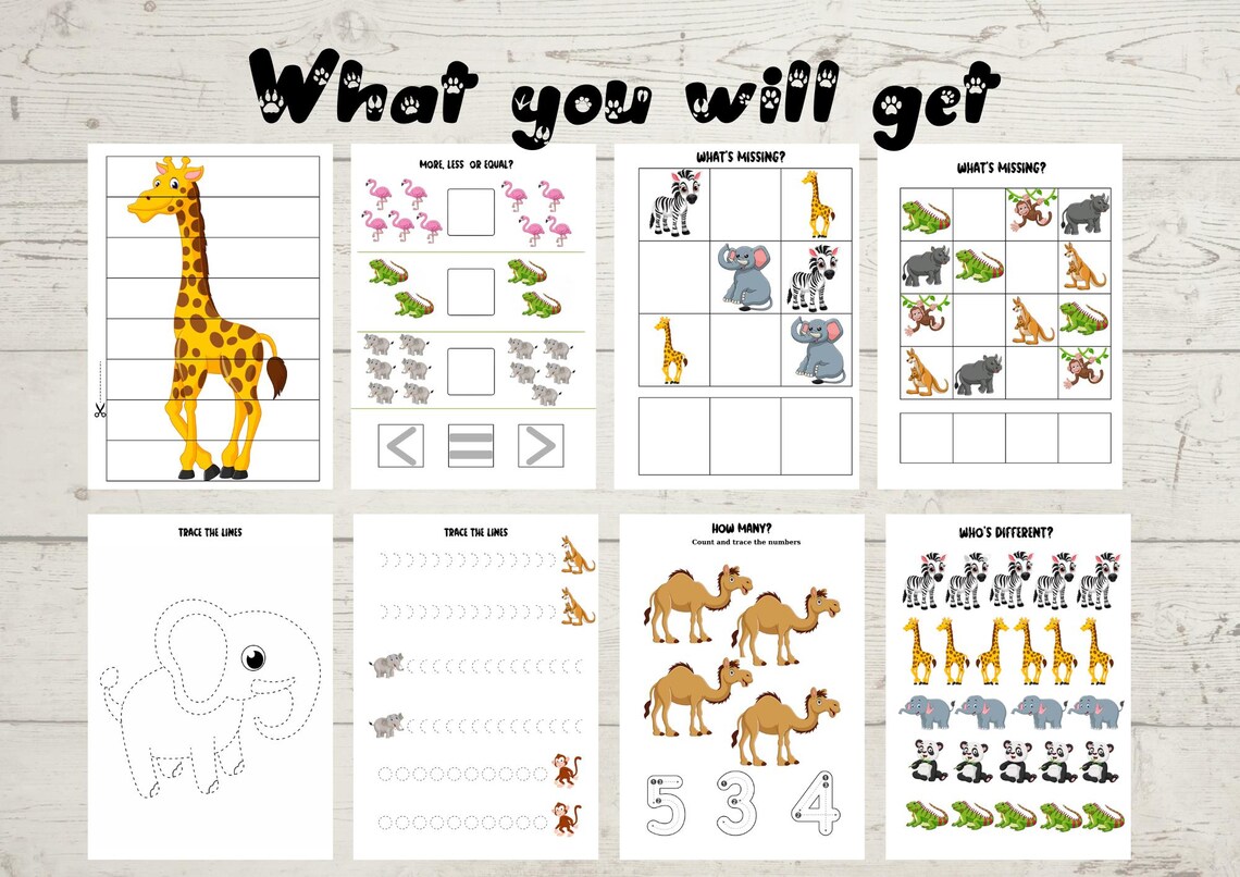 Toddler Busy Book Printable | Zoo Animals Learning Binder PDF | 34 Fun ...