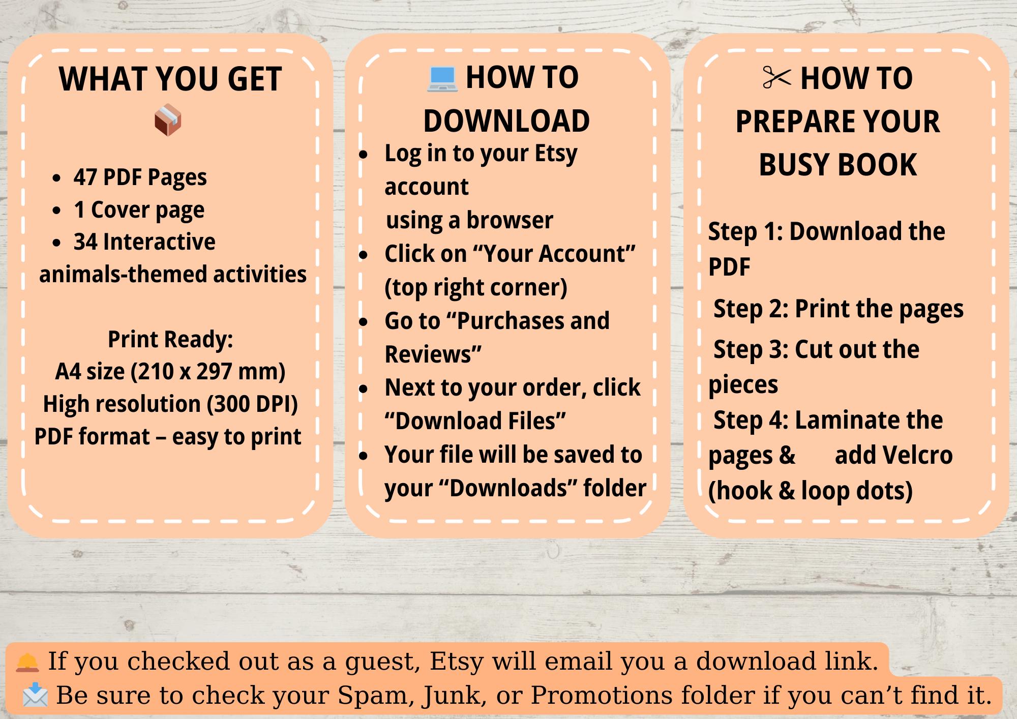 Toddler Busy Book Printable | Zoo Animals Learning Binder PDF | 34 Fun ...