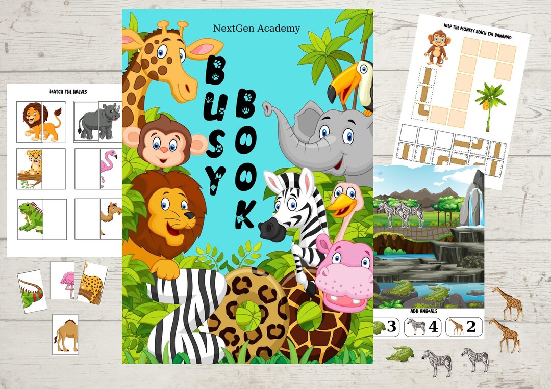 Toddler Busy Book Printable | Zoo Animals Learning Binder PDF | 34 Fun ...