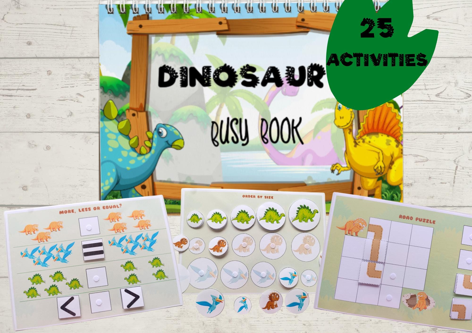 Dinosaur Busy Book Printable PDF | 25 Preschool Activities | Learning ...