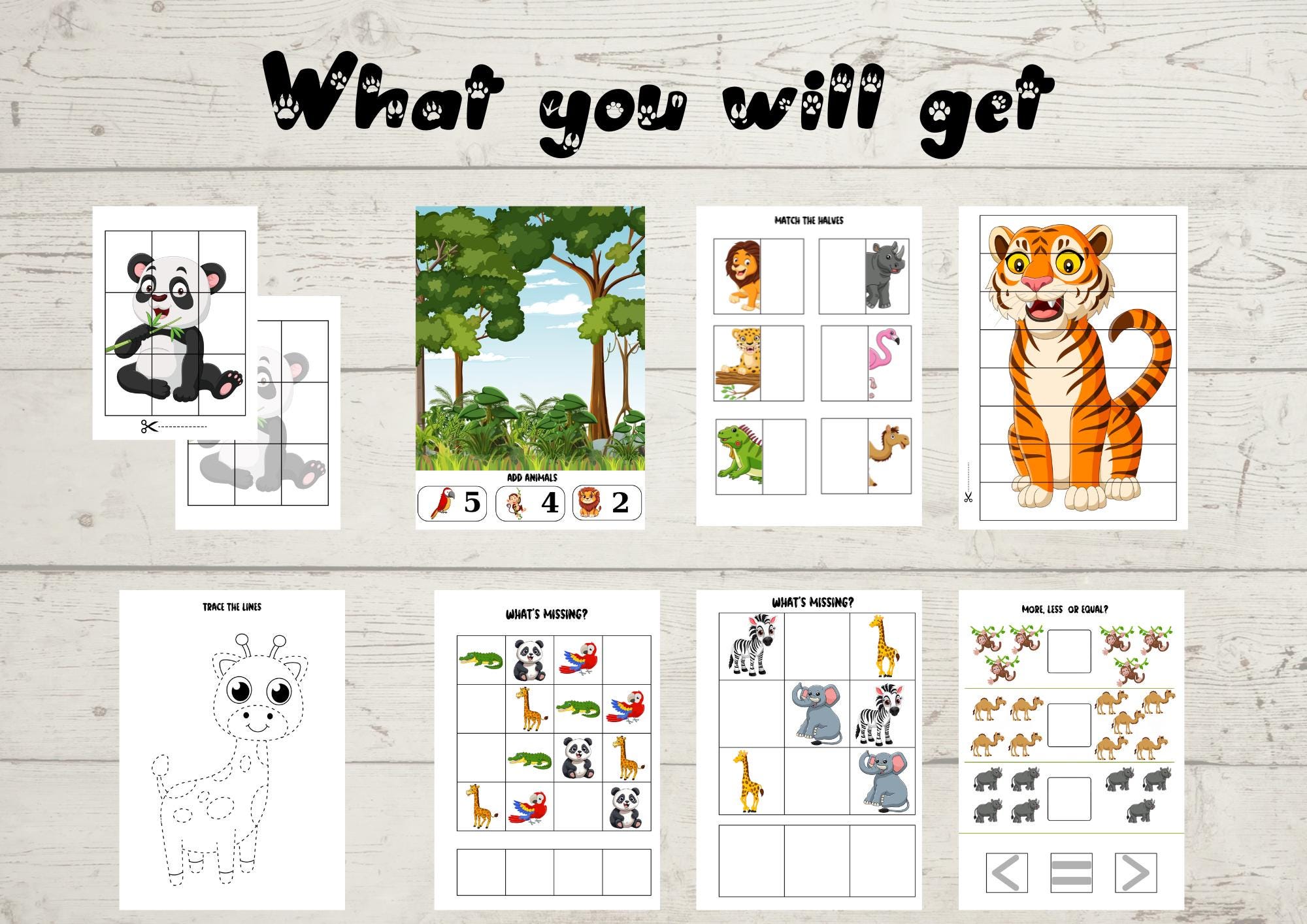 Toddler Busy Book Printable | Zoo Animals Learning Binder PDF | 34 Fun ...