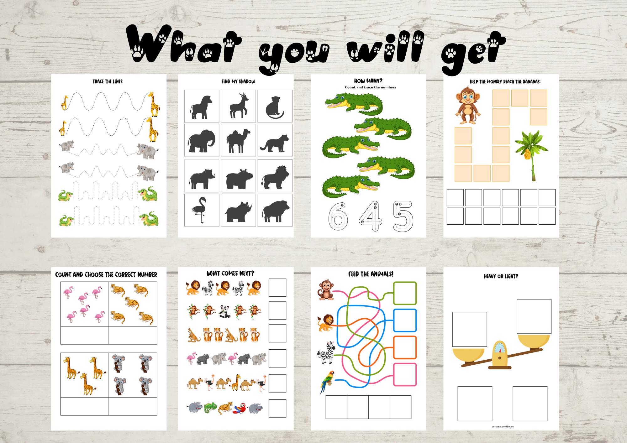 Toddler Busy Book Printable | Zoo Animals Learning Binder PDF | 34 Fun ...