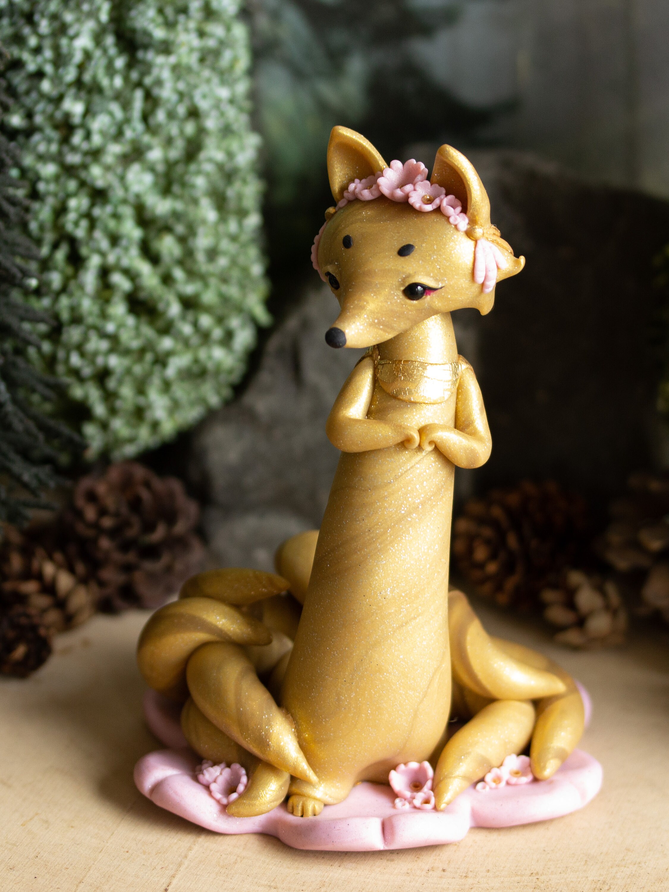 Fox Spirit Golden Kitsune Fox Nine-tailed Kitsune Fox | Etsy