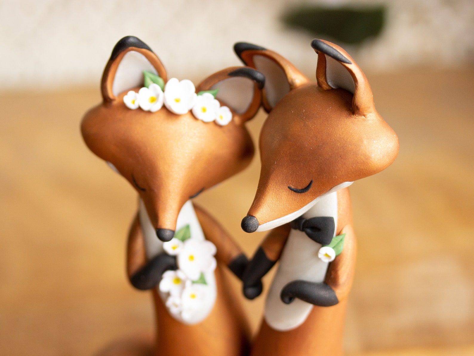 Wishing Foxes Red Fox Wedding Cake Topper Handmade Red Fox | Etsy
