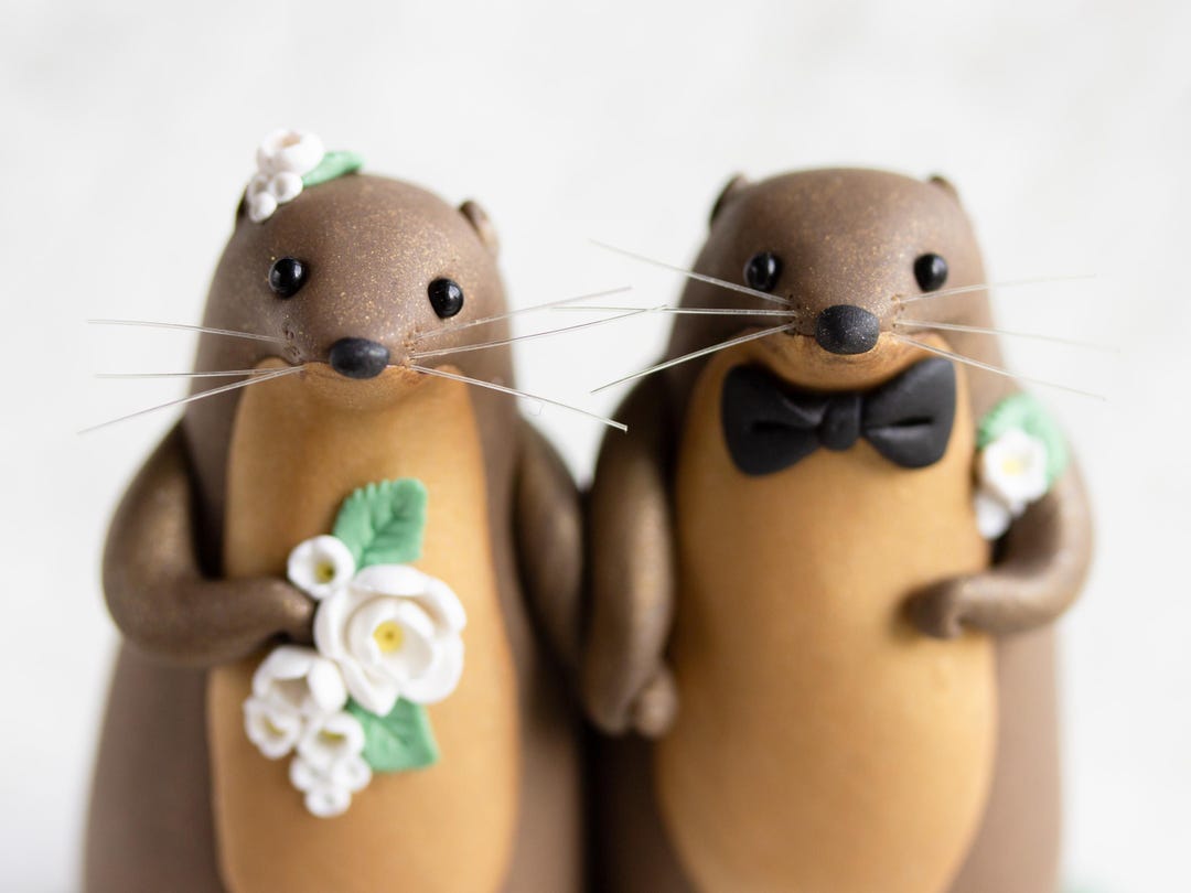 River Otter Wedding - Otter Cake Topper - Etsy