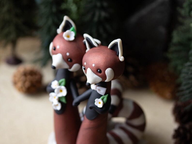 Red Panda Wedding Cake Topper | Etsy