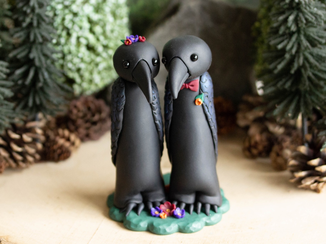Raven Wedding Cake Topper - Etsy