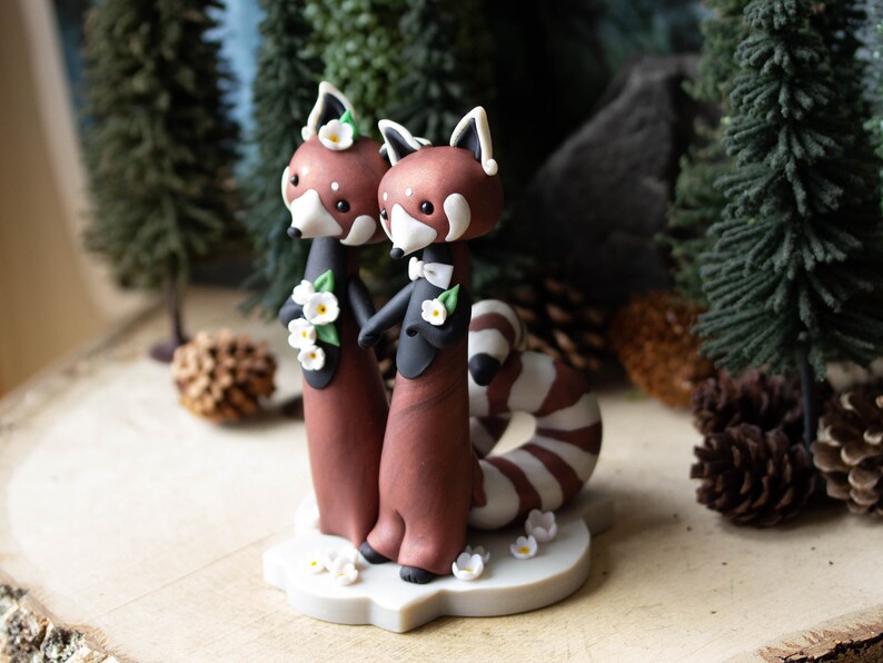 Red Panda Wedding Cake Topper | Etsy