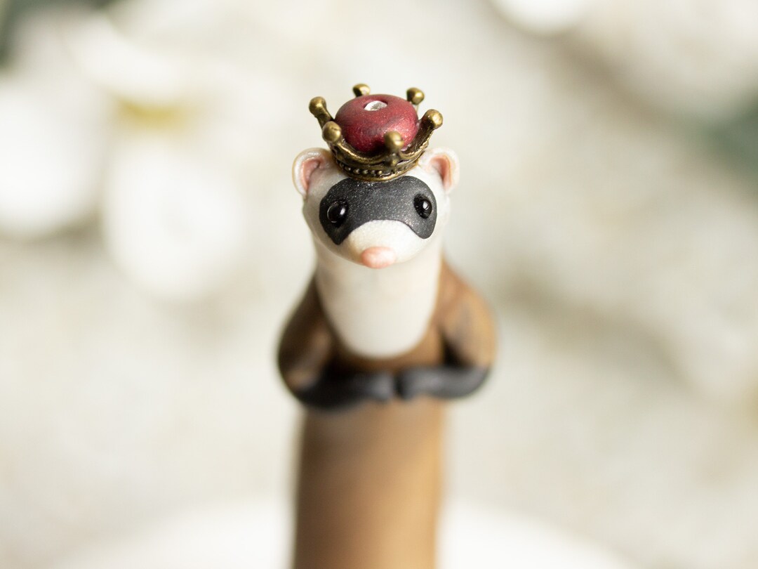 Ferret Figurine Ferret Carrying a Heart Black-footed Ferret Sculpture ...