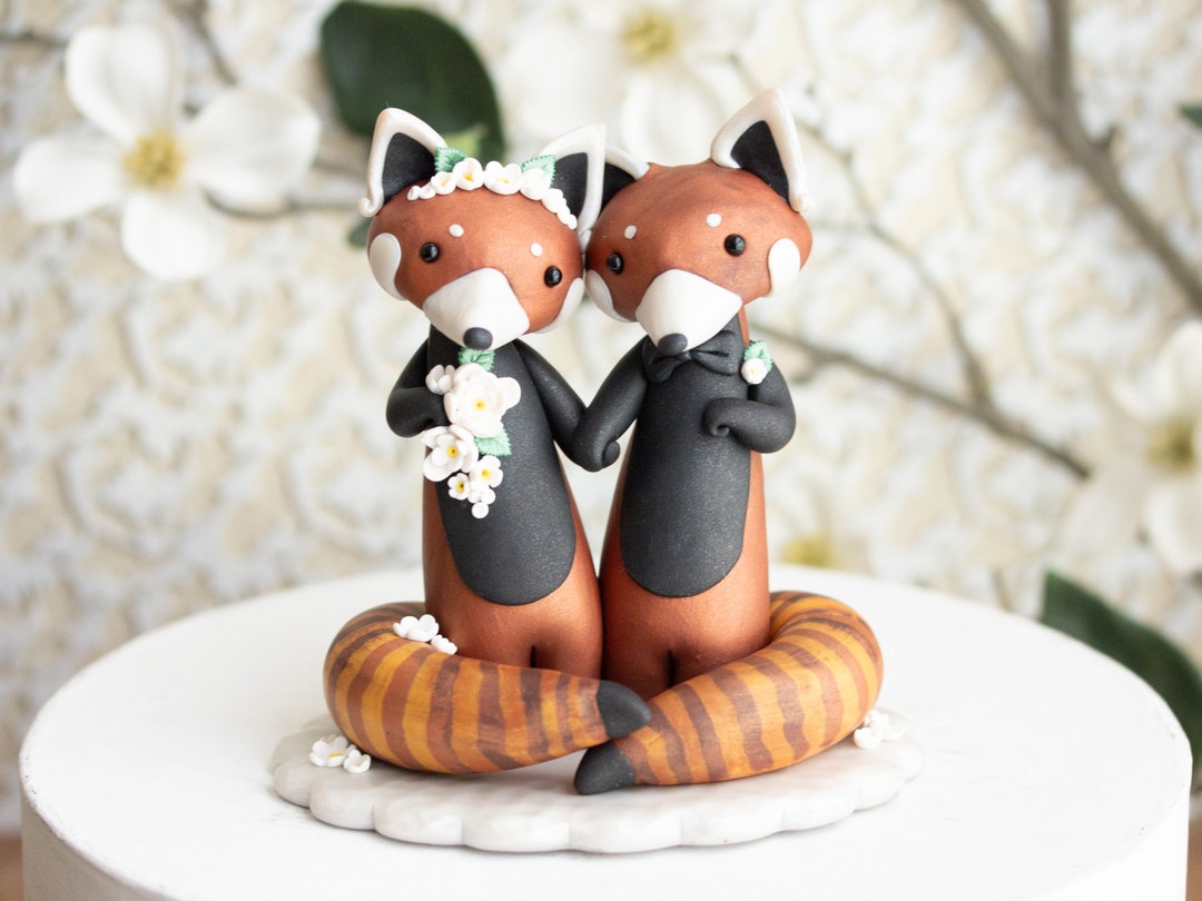 Red Panda Wedding Cake Topper - Etsy