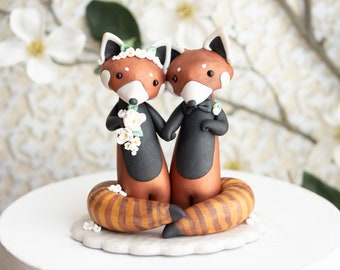 Red Panda and Polar Bear Wedding Cake Topper,red Panda Cake Topper ...