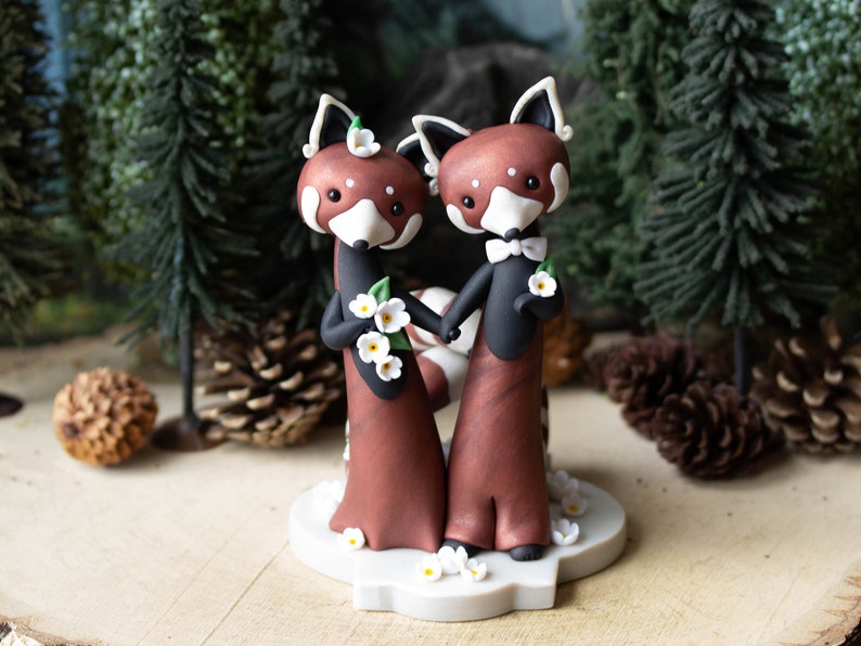 Red Panda Wedding Cake Topper | Etsy