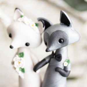 Fox Wedding Cake Topper Silver Fox and Arctic Fox - Etsy