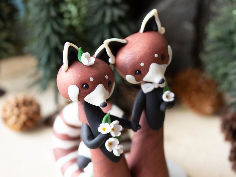 Red Panda Wedding Cake Topper | Etsy