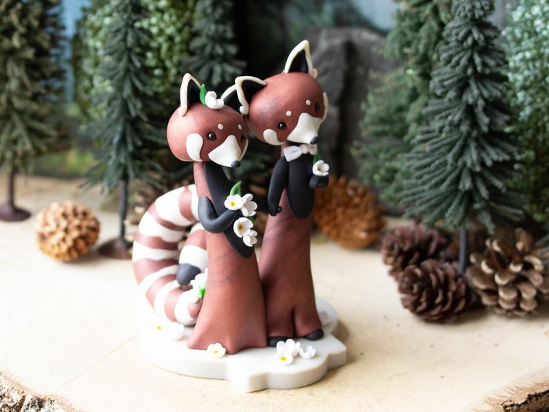Red Panda Wedding Cake Topper | Etsy