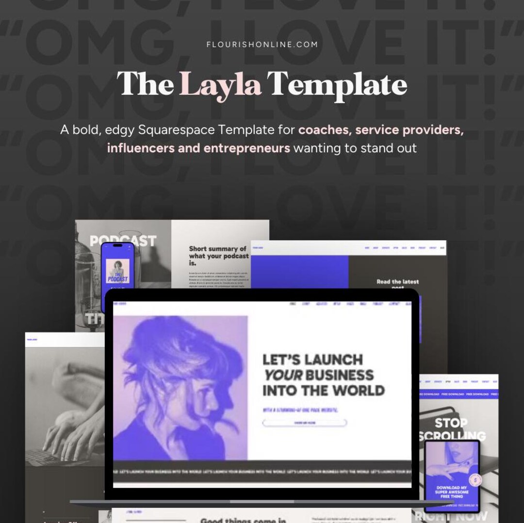 A Bold, Edgy Squarespace Template + Brand Kit for Coaches, Service ...