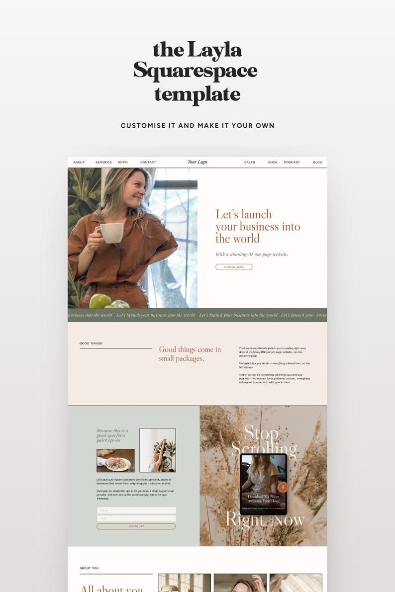 A Bold, Edgy Squarespace Template + Brand Kit for Coaches, Service ...