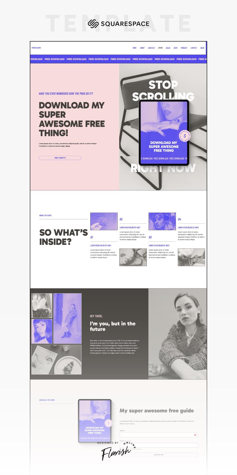 A Bold, Edgy Squarespace Template + Brand Kit for Coaches, Service ...