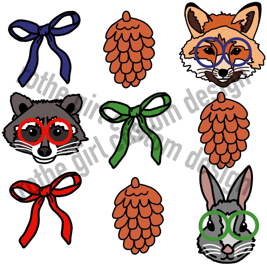 Coquette Wilderness Chart | Fox | Bunny | Raccoon | Glasses | Bows ...