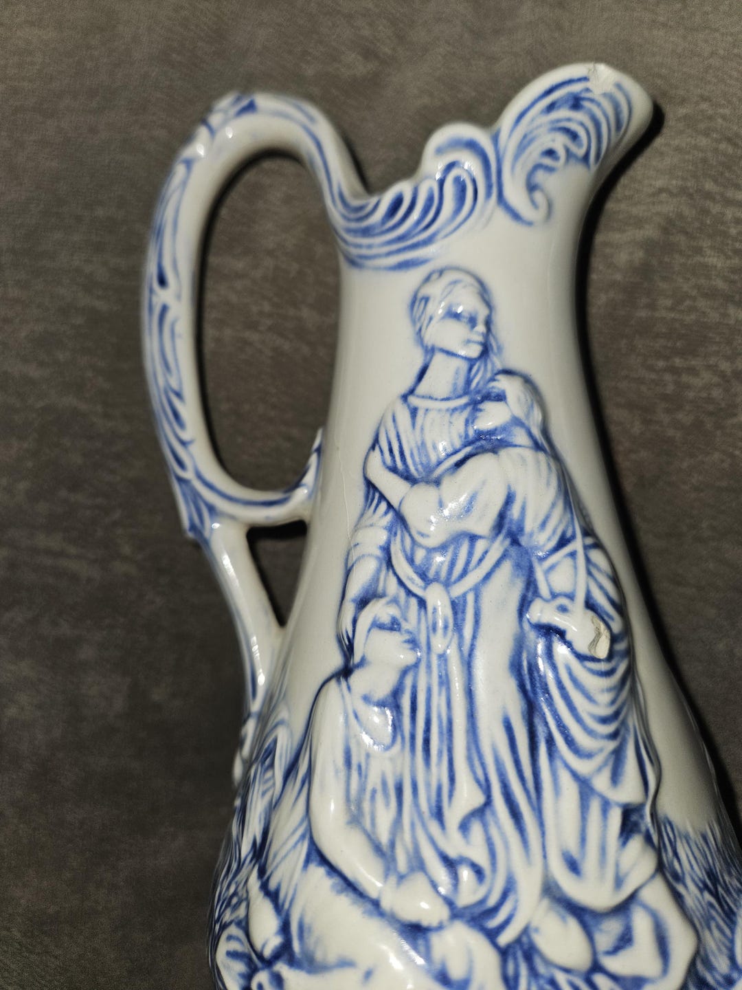 Vintage Decorative Cameo Relief Replica Ceramic Pitcher - Etsy