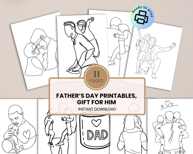 Father's Day Painting Template, DIY Dad Art Stencil (digital Download ...