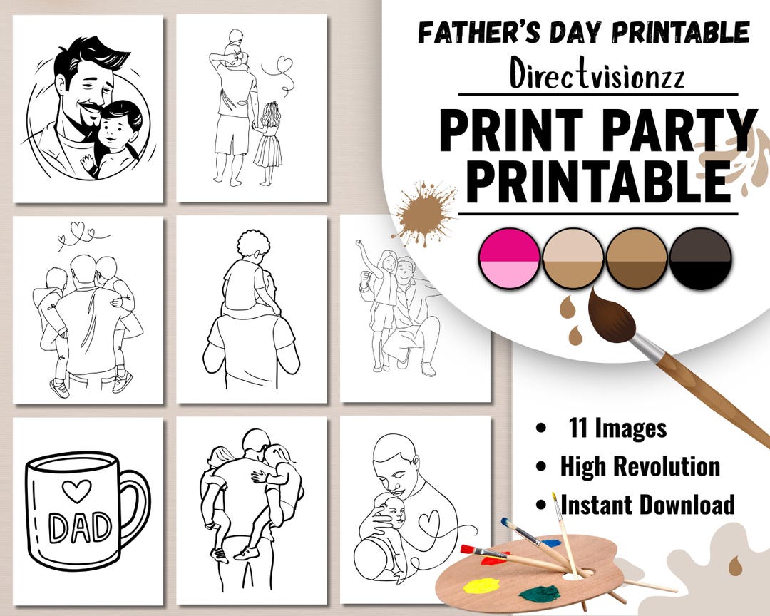 Father's Day Painting Template, DIY Dad Art Stencil (digital Download ...