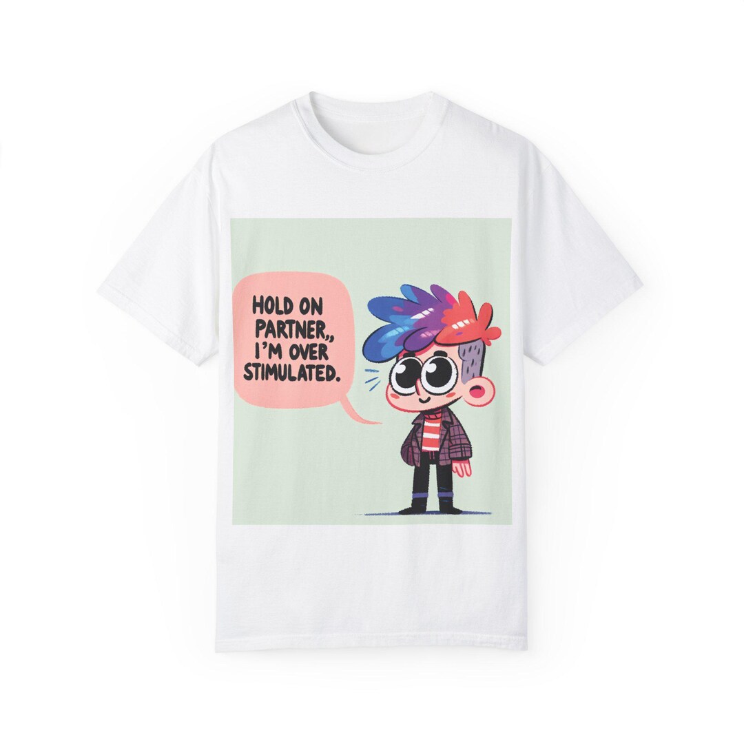 Overstimulation Funny Cartoon Character Psychology T-shirt, Graphic Tee ...