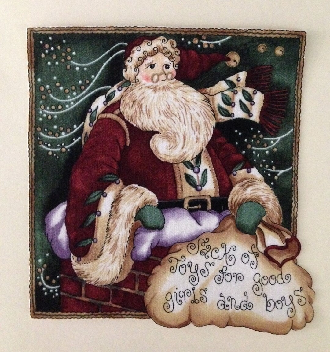 Sale*iron on SANTA Applique*handmade*diane Knott Fabric*last One/1 - Etsy
