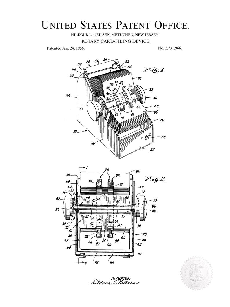 Vintage Office Patent Collection | 6 JPG Downloads | Office Decor ...