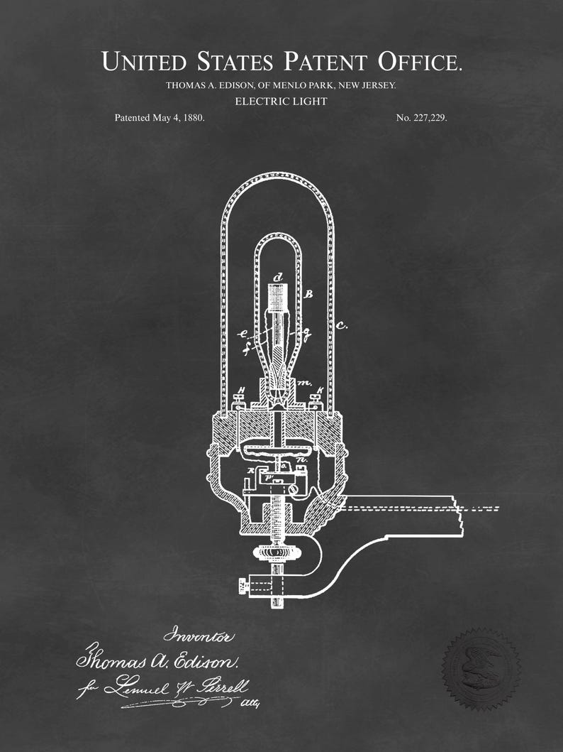 Thomas Edison Collection | Edison Invention Patents | 6 JPG Downloads ...