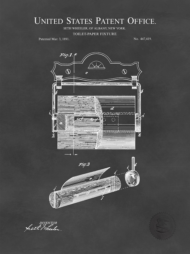 Retro Bathroom Design Patents | Set of 6 JPG Image Downloads ...