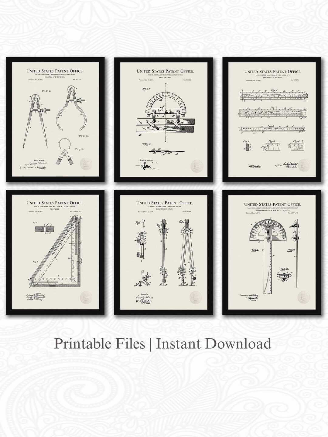 Engineering Tools Patent Set | JPG Download | Engineer Office Decor ...