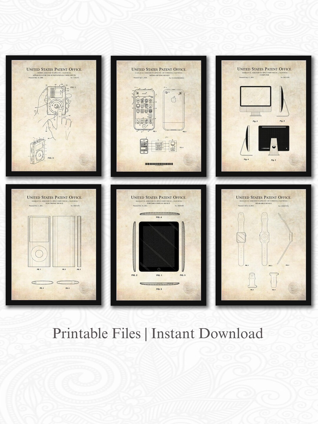 Iconic Technology Patents | 6 JPG Downloads | Smartphone, Mp3 ...