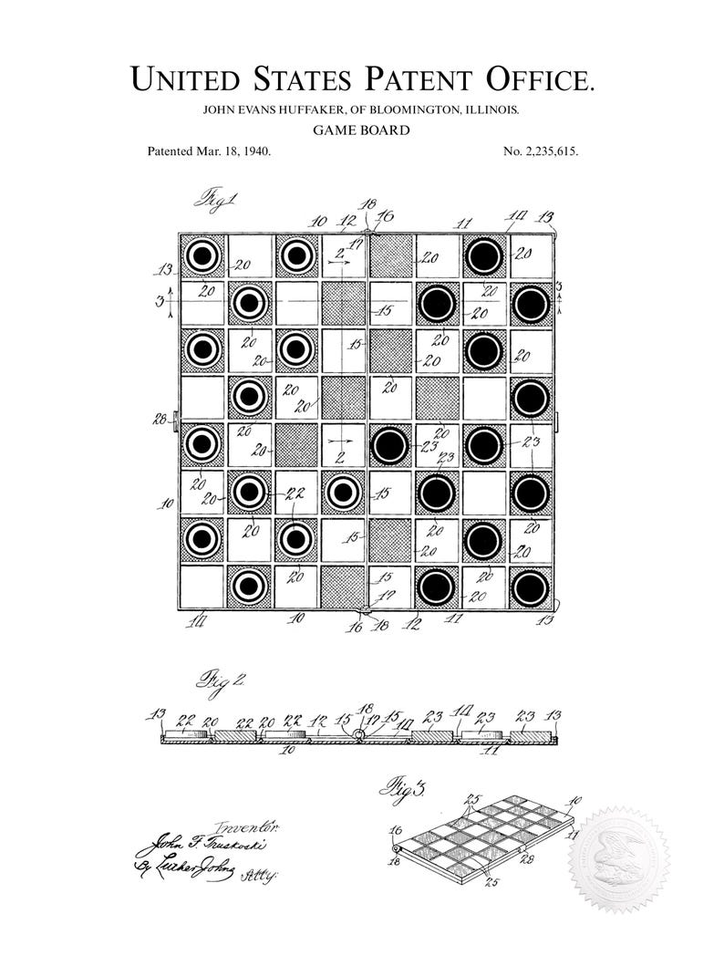 Classic Board Game Patents | 6 JPG Image Downloads | White Background ...