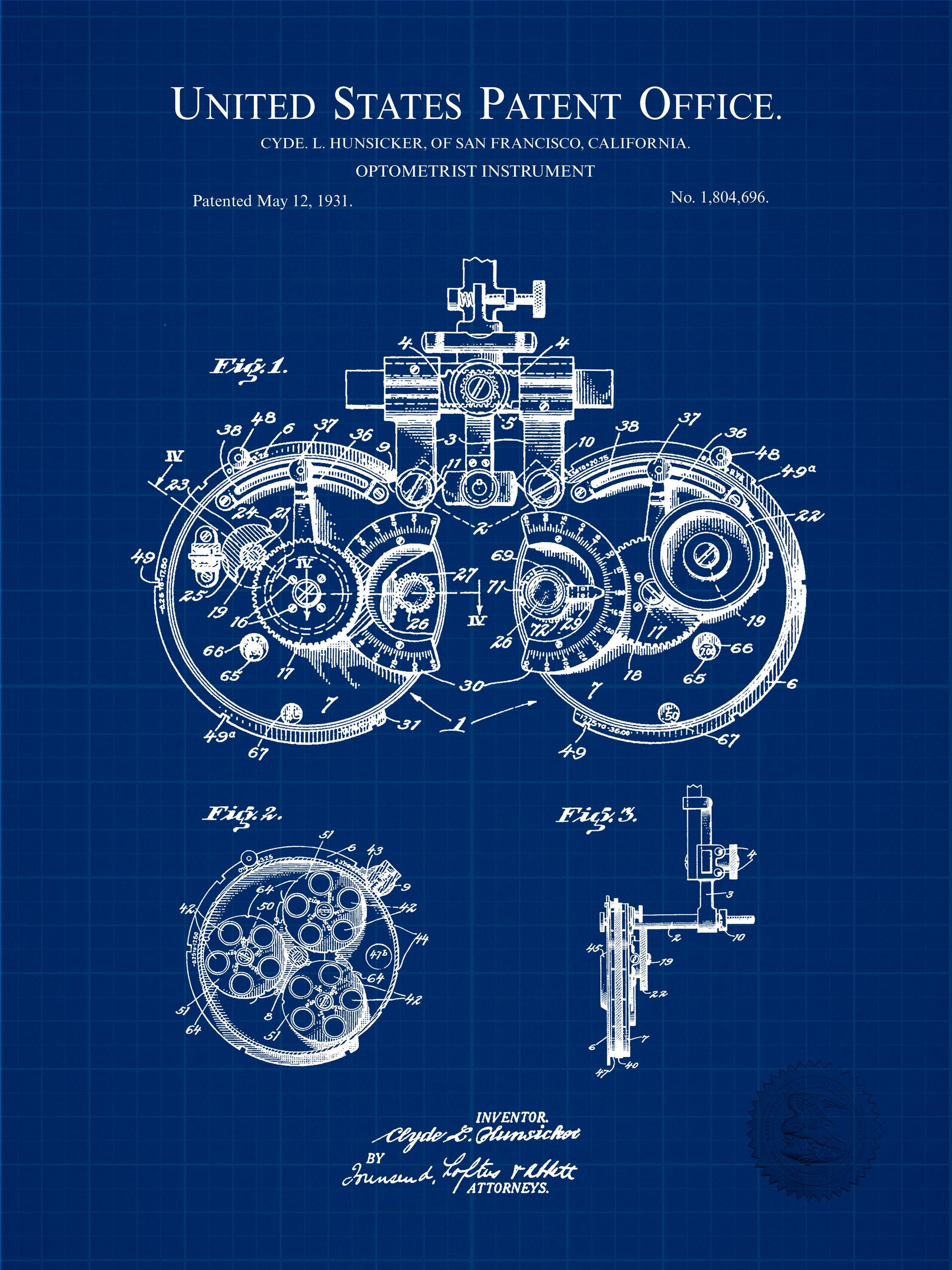 Optometry Patent Collection | Ready to Print Downloads | Eye Exam Tools ...