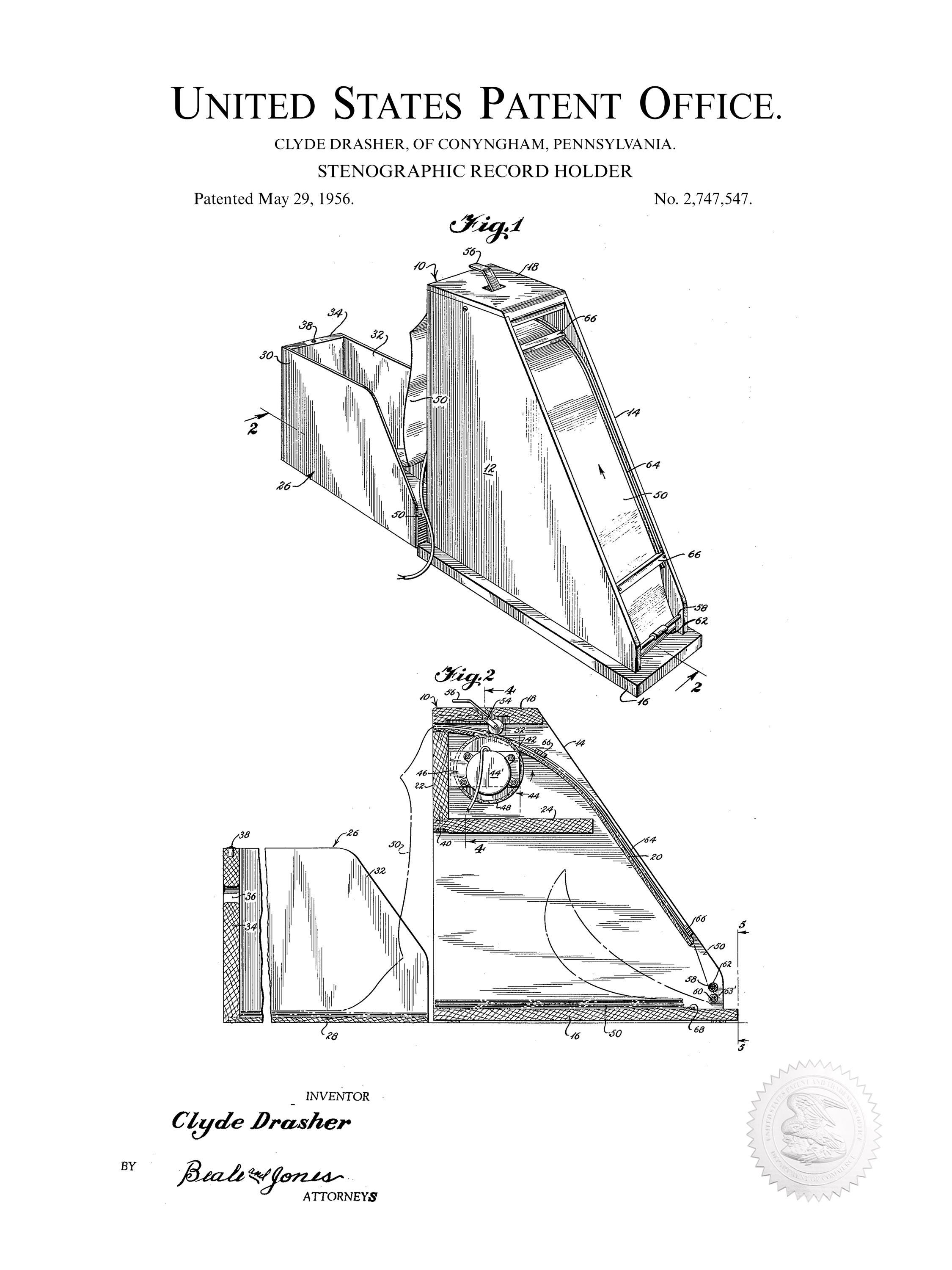 Vintage Office Patent Collection | 6 JPG Downloads | Office Decor ...