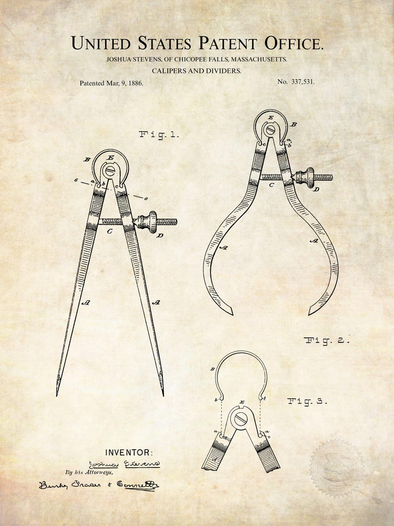 Engineering Tools Patent Set | JPG Download | Engineer Office Decor ...