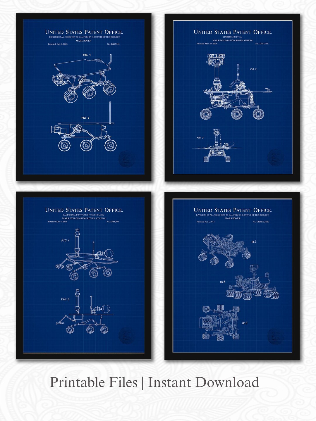 Mars Rover Patent Set | 4 Jpg File Bundle | Spirit, Opportunity ...