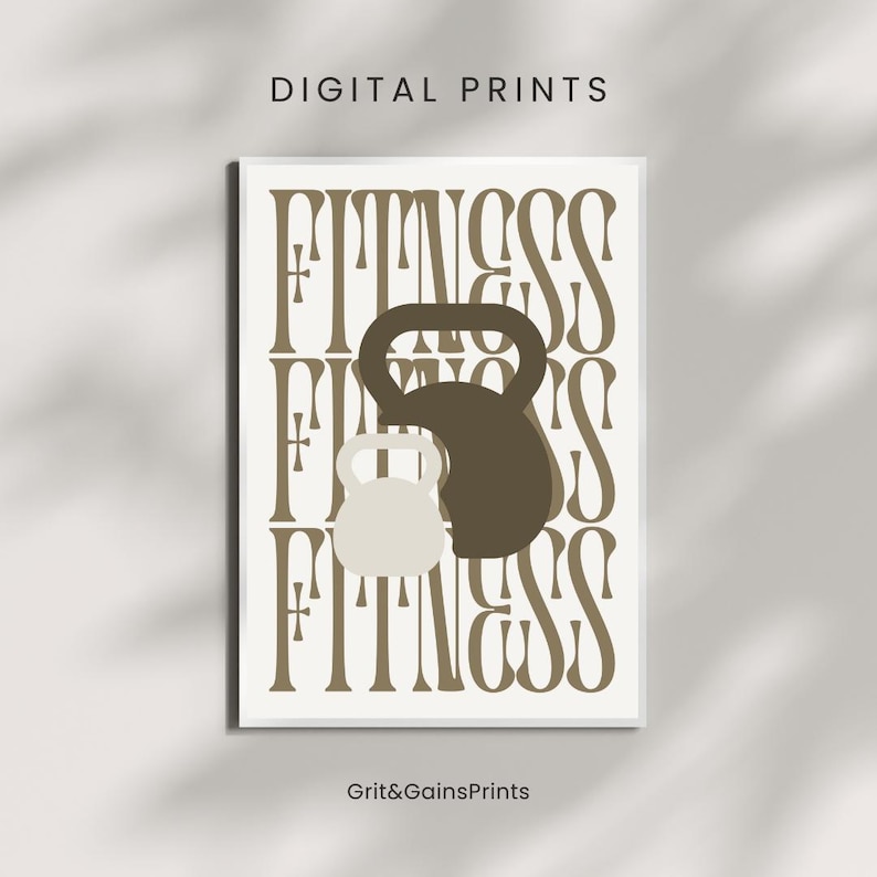 Fitness Wall Art Digital Download, Home Gym Decor, Motivational Workout ...