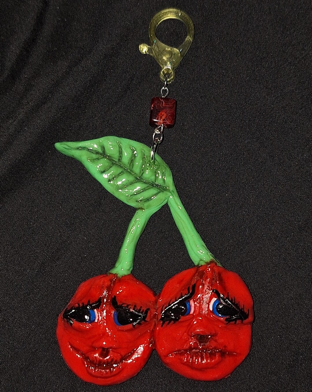 Happy Sad Cherry Polymer Clay Keychain - Etsy